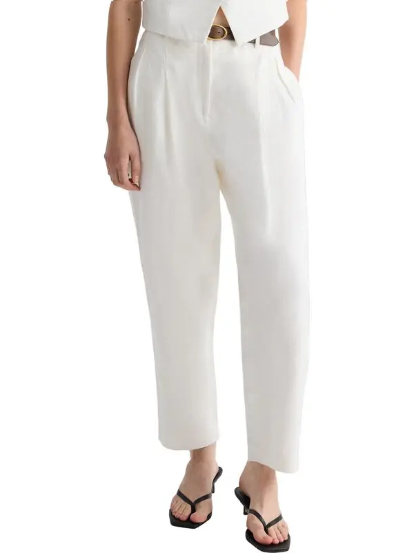 TWP Cornelia St. Pant In Weave Linen - Ivoire