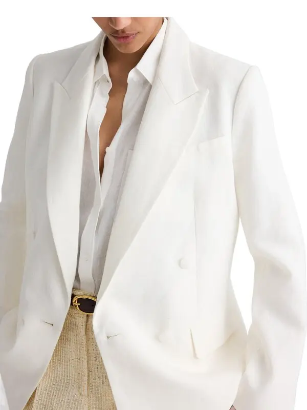 TWP Harper Double-breasted Linen Blazer - Ivoire