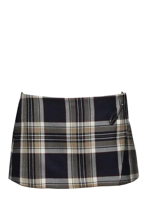 FRAME X Amelia Gray The Checkmate Skirt - Navy