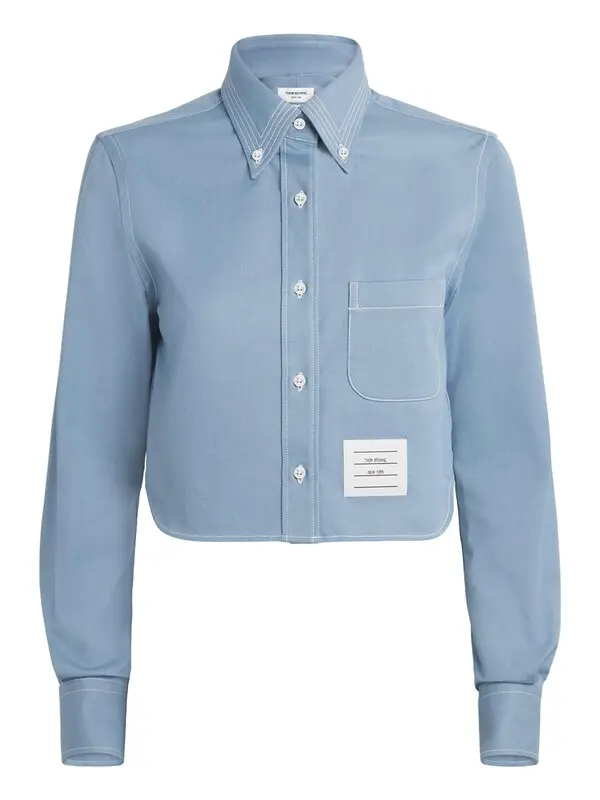 Thom Browne Cropped Denim Shirt - Blue