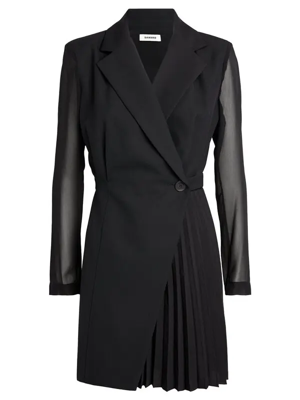 Sandro Wrapped Blazer Mini Dress - Black