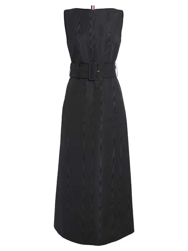 Thom Browne Silk Belted Maxi Dress - Black