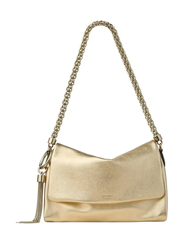 JIMMY CHOO Callie Flap Shoulder Bag - Gold