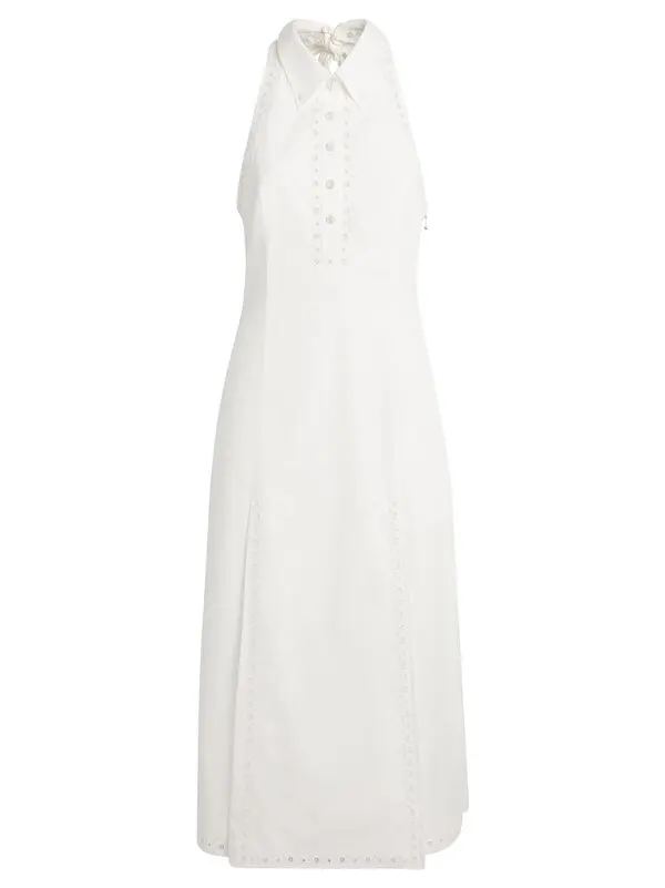 Thom Browne Cotton Anglaise Shirt Dress - White