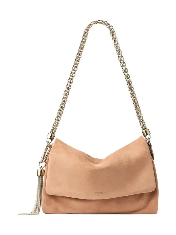 JIMMY CHOO Callie Flap Shoulder Bag - Beige