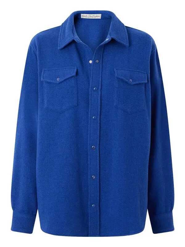 GOD’S TRUE CASHMERE Cashmere Shirt With Lapis Lazuli Stones - Blue