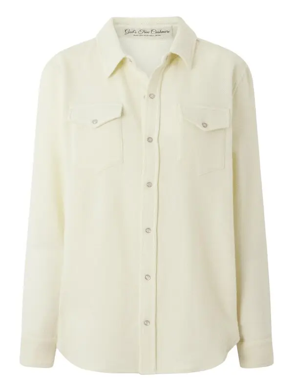 GOD’S TRUE CASHMERE Cashmere Shirt With Rose Quartz Fastenings - Yellow