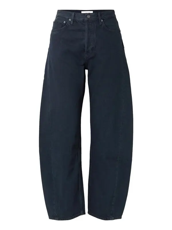 AGOLDE Luna Pieced High-waist Tapered Jeans - Blue
