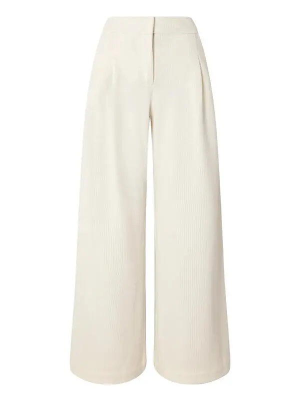Proenza Schouler White Label Rosalie Pleated Corduroy Wide-leg Pants - Neutrals