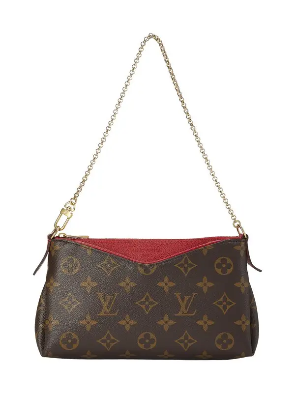 LOUIS VUITTON Monogram Pallas Clutch - Red