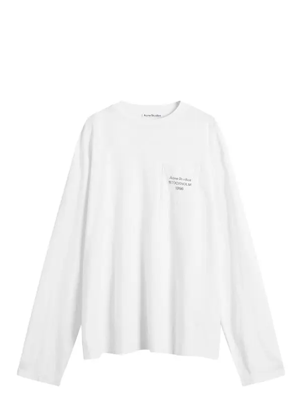 Acne Studios Long Sleeve 1996 Logo Pocket T-shirt - Optic White