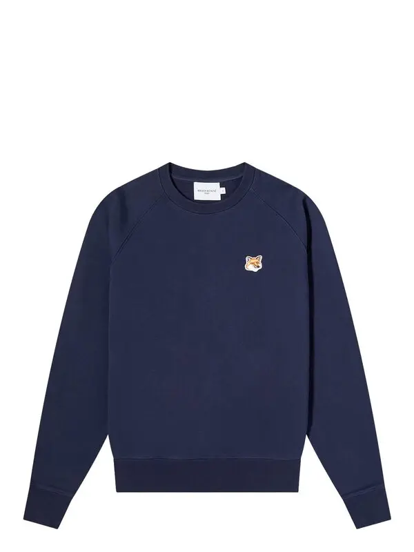 Maison Kitsuné Fox Head Patch Adjusted Crew Sweat - Navy