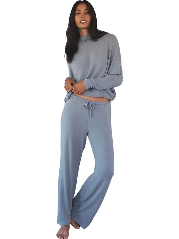 Eberjey Cozy Time Straight-leg Sweatpants - Blue Green