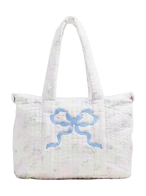 LoveShackFancy Aja Patterned Tote Bag - Lilac Vanilla