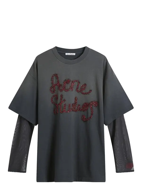 Acne Studios Edra Double Tinsel T-shirt - Anthracite Grey