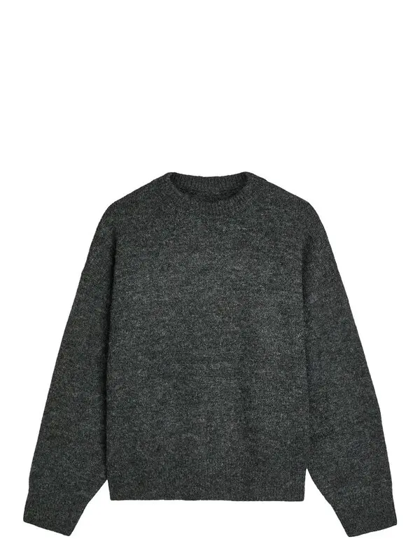 MKI MIYUKI ZOKU Logo-embroidered Brushed Knit Jumper - Charcoal