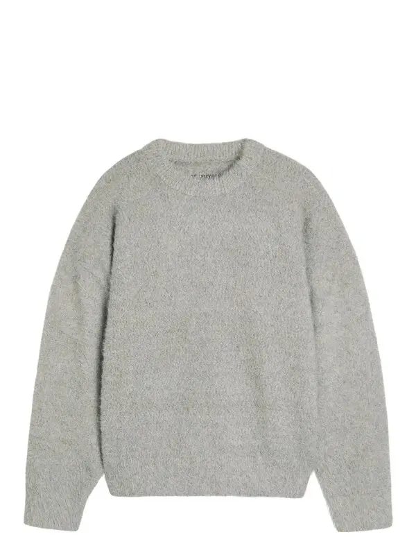 MKI MIYUKI ZOKU Logo-embroidered Brushed Knit Jumper - Grey
