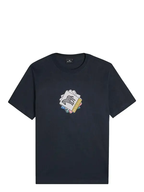 Paul Smith Zebra Printed Cotton T-shirt - Navy