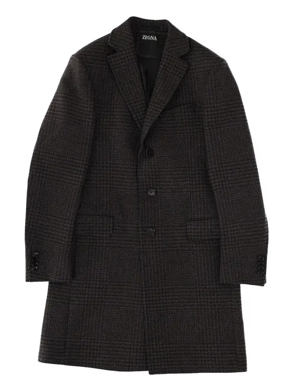 Zegna Wool Trench Coat - Black