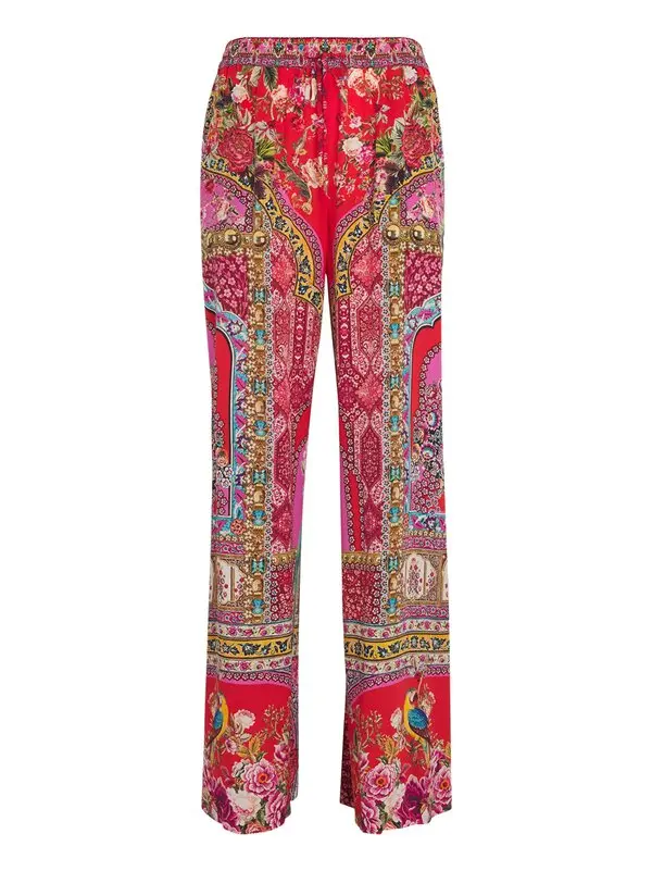 Camilla Silk Lounge Trousers - Red
