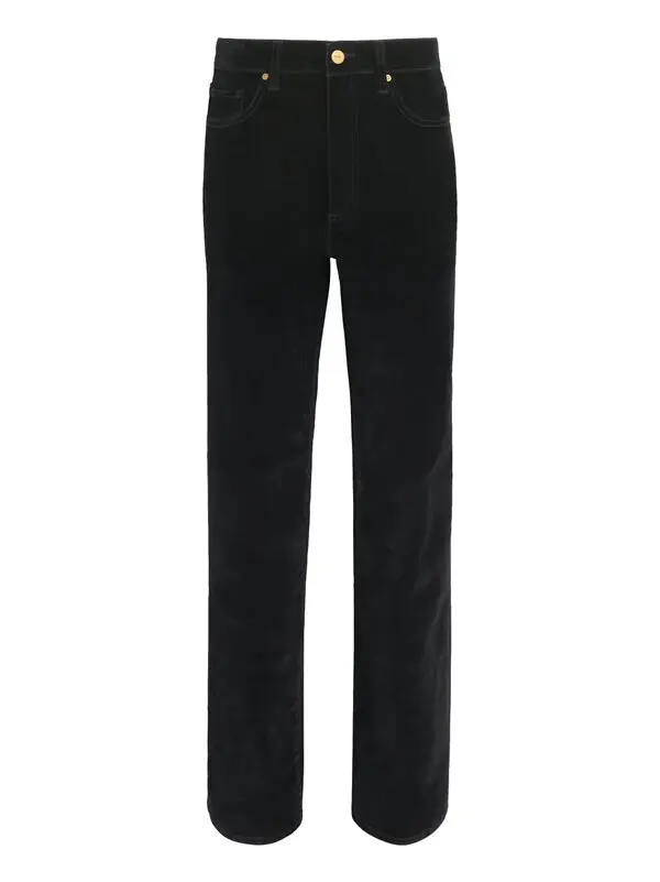 Paige Velvet Stevie High-rise Straight Jeans - Black