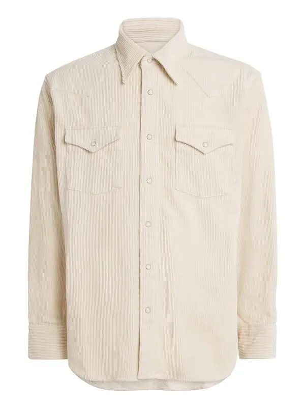 Nn07 Organic Cotton Corduroy Ricky Overshirt - White