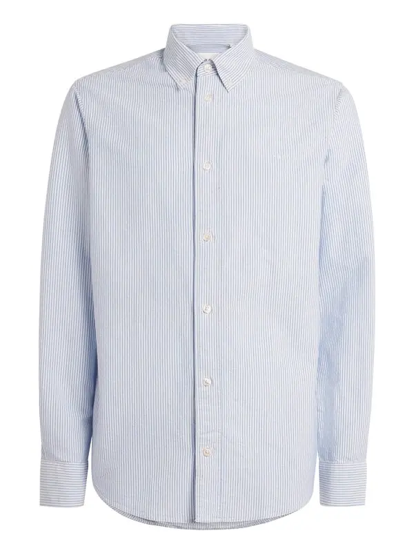 Nn07 Organic Cotton Stripe Oxford Shirt - Blue