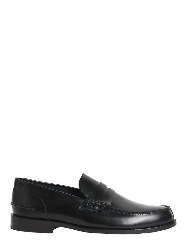 Brioni Leather Penny Loafers - Black
