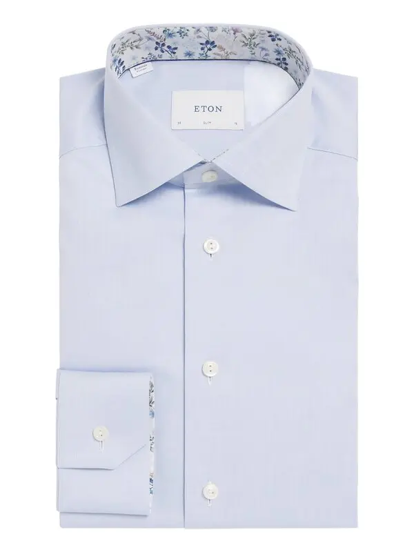 Eton Cotton Twill Slim Shirt - Blue