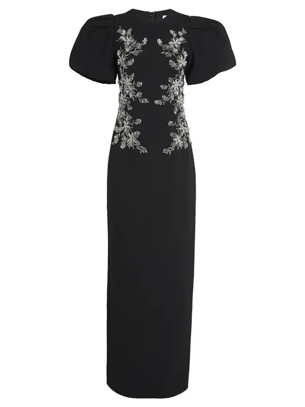 Rebecca Vallance Zephyr Puff-sleeve Gown - Black