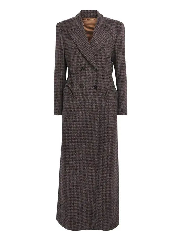 BLAZÉ MILANO Houndstooth Mikado Anyway Coat - Brown