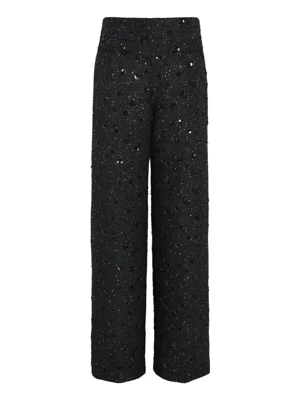 Sandro Embellished Tweed Trousers - Black