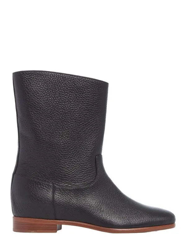 Gabriela Hearst Tina Ankle Boot In Textured Leather - Black