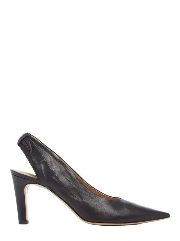 Gabriela Hearst Amari Slingback Leather Pumps - Black