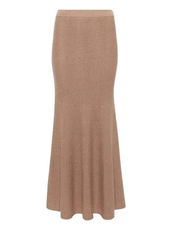 Gabriela Hearst Manni Cashmere Knit Maxi Skirt - Camel