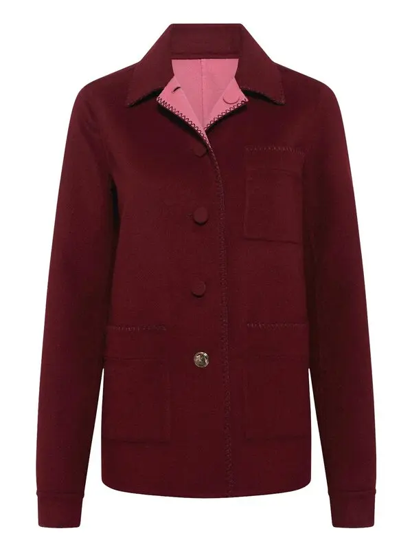 Gabriela Hearst Ulu Reversible Chore Jacket - Bordeaux/fuchsia