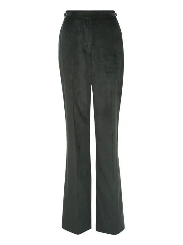 Gabriela Hearst Vesta Cotton Corduroy Flare Pant - English Green
