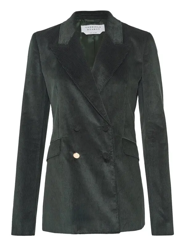 Gabriela Hearst Angela Sea Island Cotton Corduroy Blazer - English Green