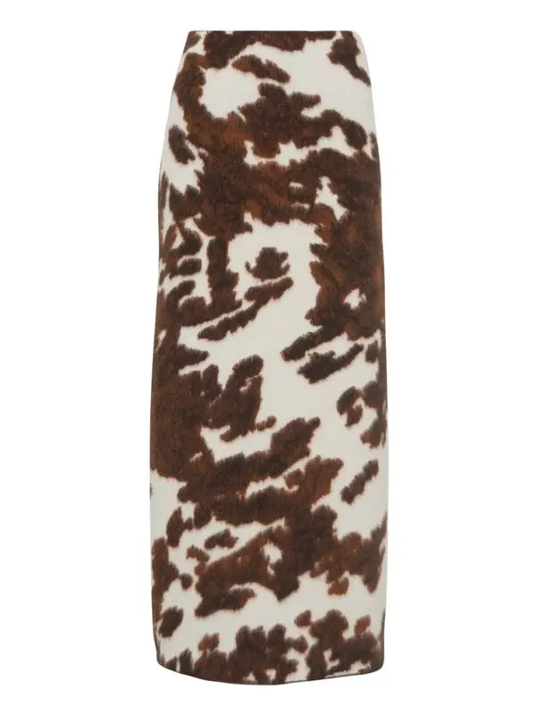 Gabriela Hearst Phaedra Knit Maxi Skirt - Ivory/cognac Multi