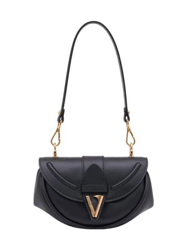 Versace Virtus Small Shoulder Bag - Black