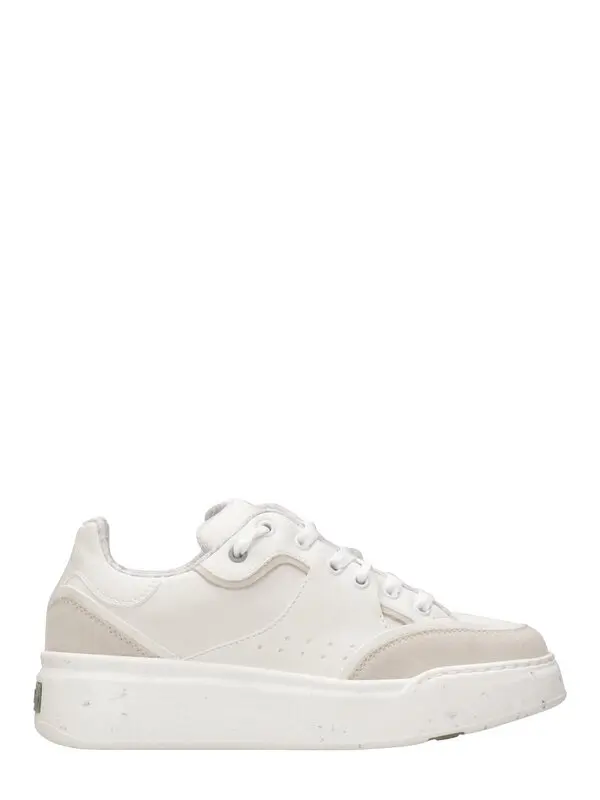 Max Mara Leather And Suede Sneakers - Bianco+beige