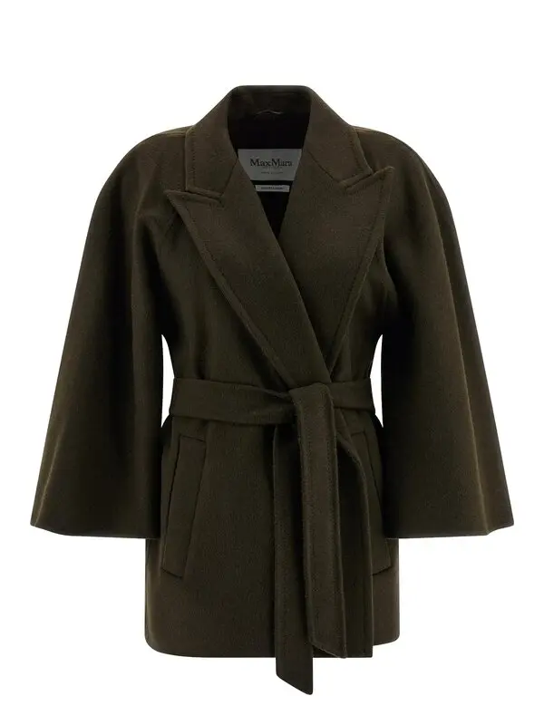 Max Mara Verna' Double Drap Baby Camel Coat - Green