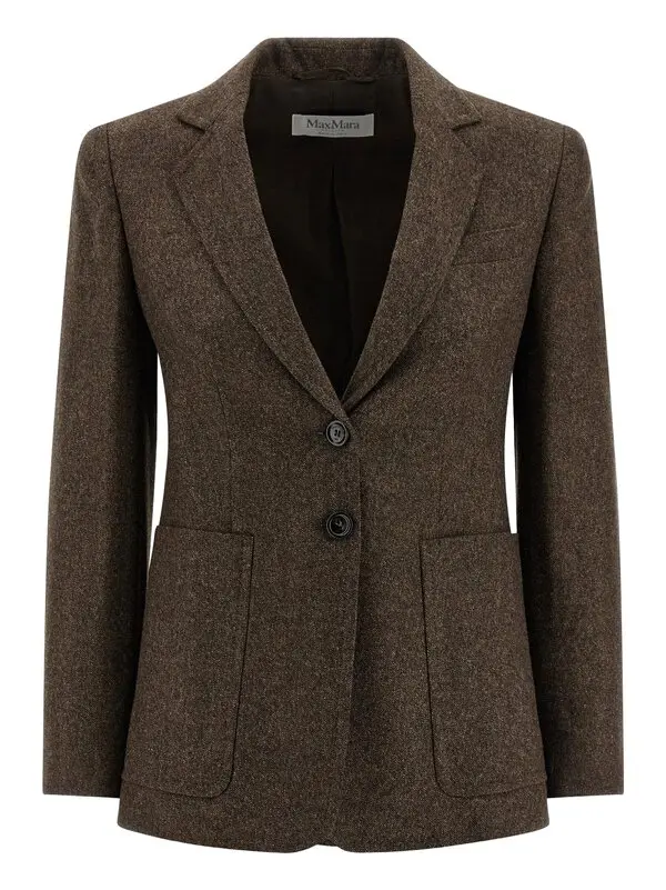Max Mara Single-breasted Wool Tweed Blazer - Brown