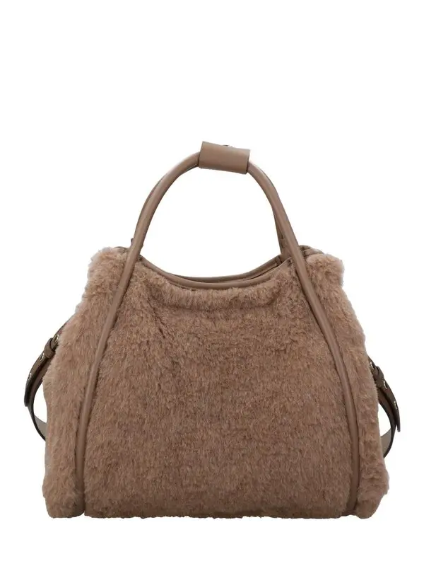 Max Mara Teddy Fabric Top Handle Bag - Brown