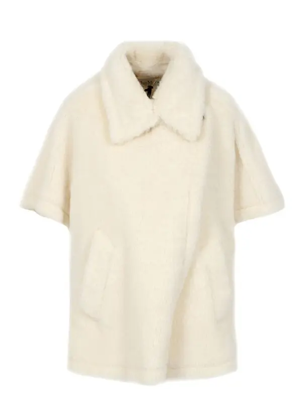 Max Mara Teddy Fabric Short Cape - White