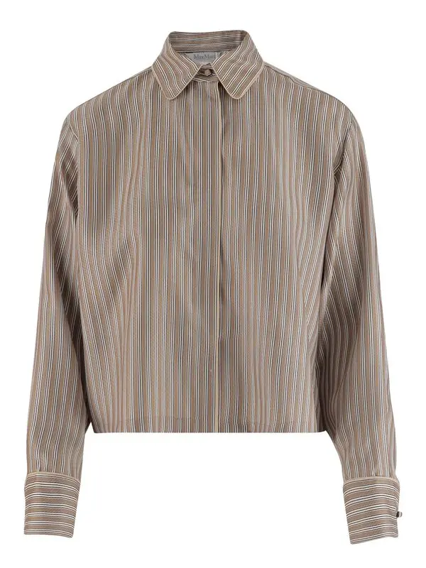 Max Mara Silk Twill Crop Shirt - Beige