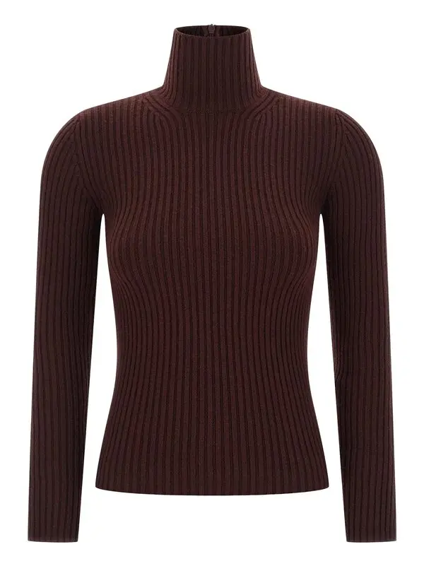 Max Mara Aral1234' Turtleneck Sweater - Bordeaux