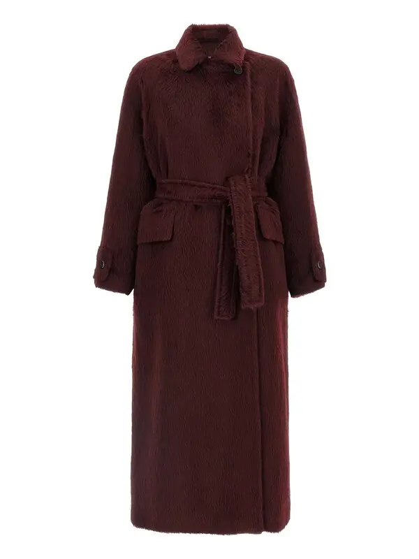 Max Mara Albata1234 Long Coat - Bordeaux