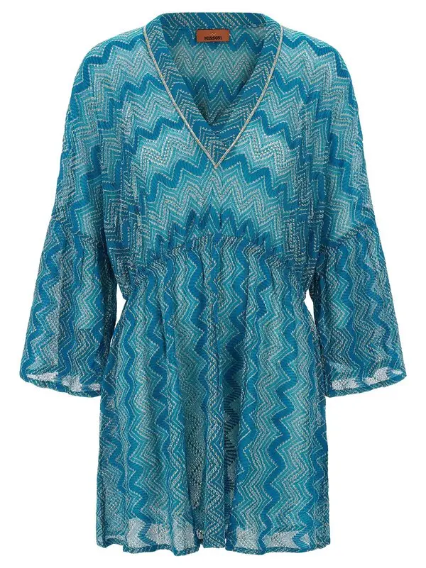 Missoni Openwork Knit Zigzag Mini Dress - Multicolor
