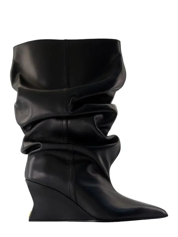 Balmain Wedge Ankle Boots - Black